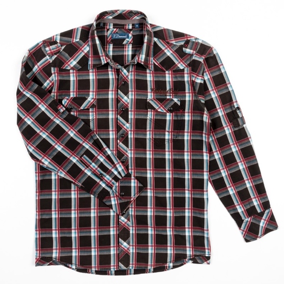 7 Diamonds | Shirts | 7 Diamonds Vtg Cut Western Plaid Shirt Pearl Snap ...